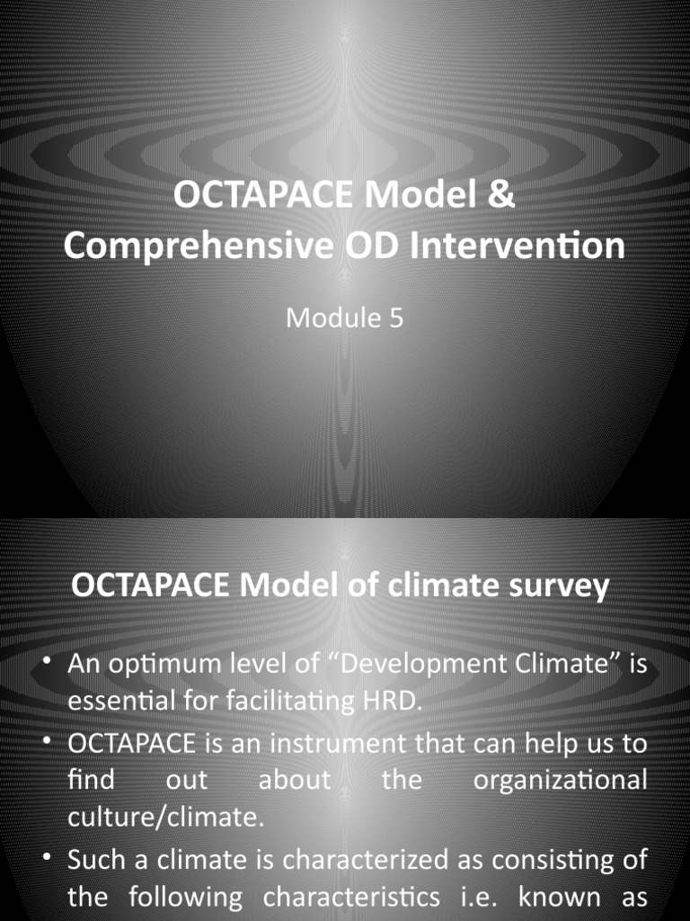 Octapace Model & Comprehensive OD Intervention | PDF | System | Motivation