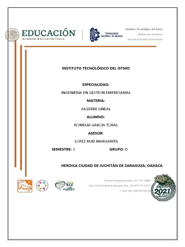Tarea 1-Unidad 5 Romelia Garcia | PDF | Espacio vectorial | Mapa lineal