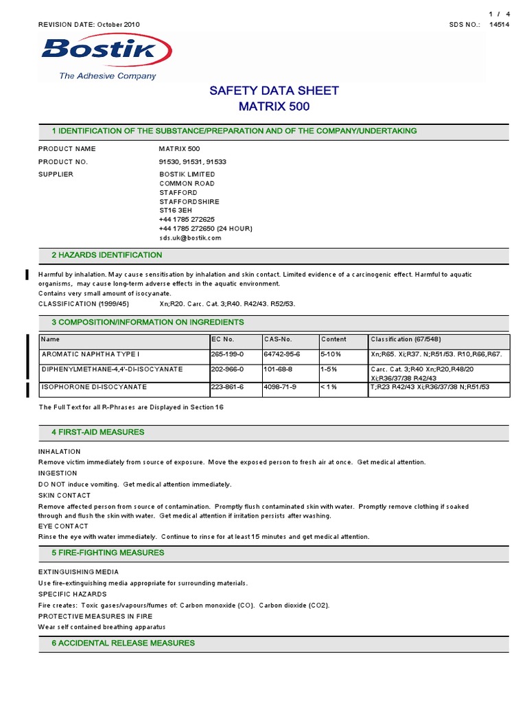Safety Data Sheet For Polyu | PDF | Carbon Dioxide | Physical Sciences