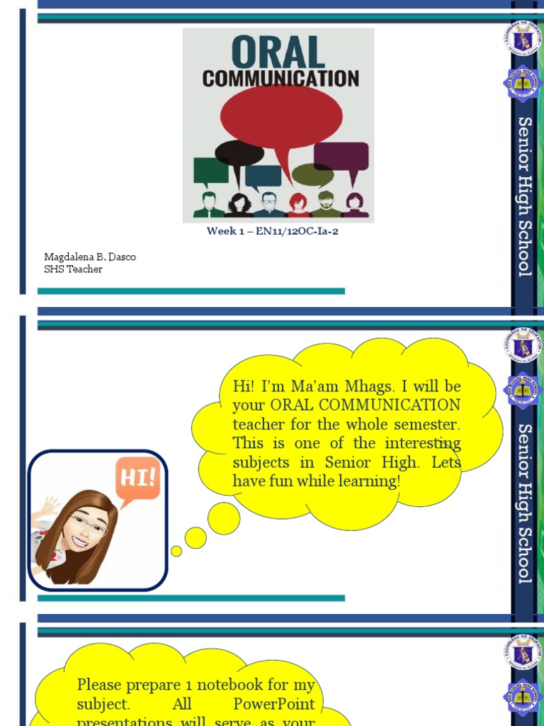 Oral Communication Week 1 | PDF | Communication | Cognitive Science