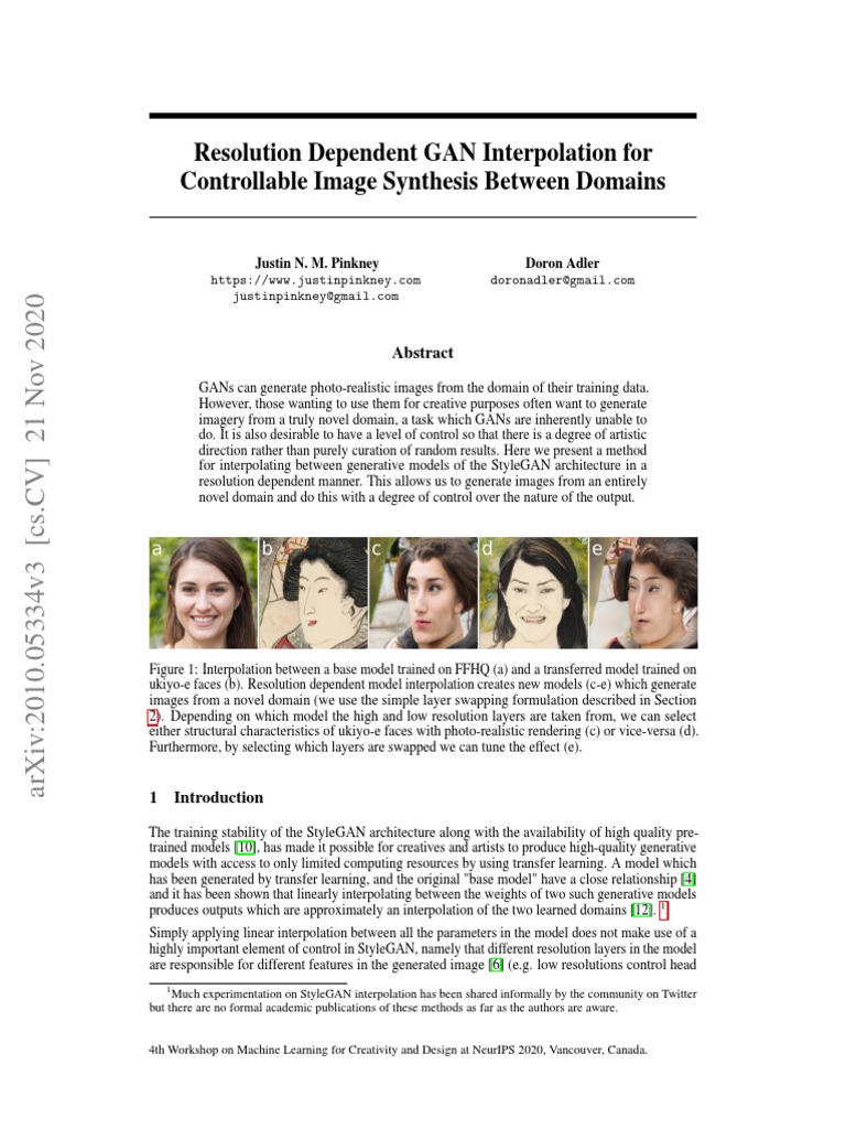 Resolution Dependent GAN Interpolation For Controllable Image Synthesis ...