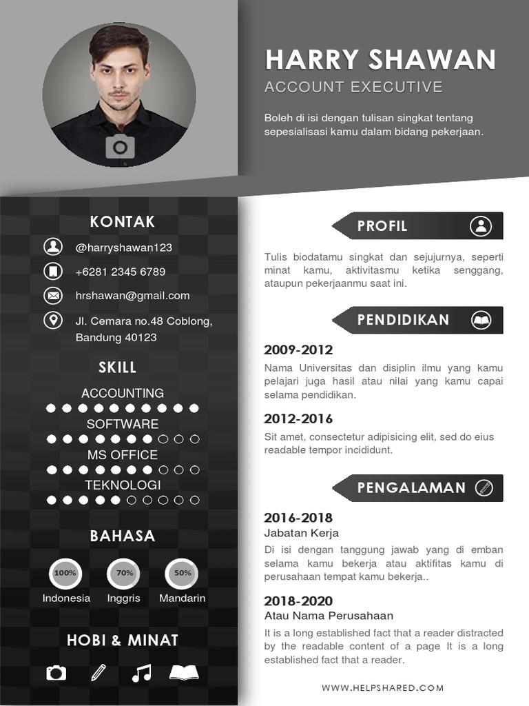 Contoh CV untuk Account Executive | PDF