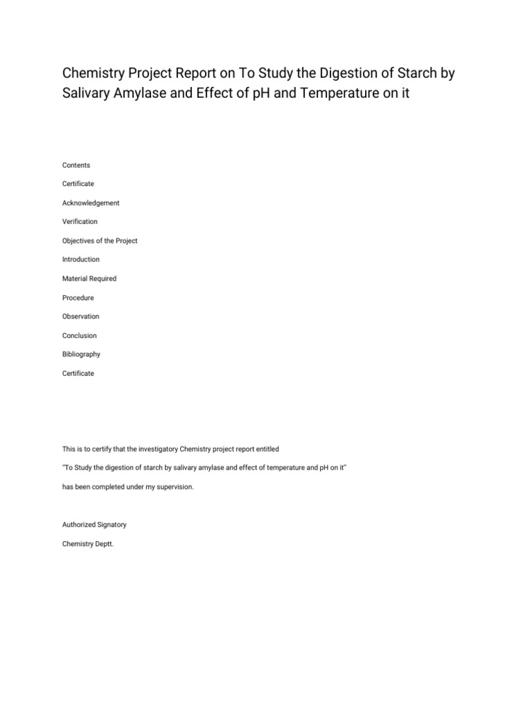 Analysis of the Effect of pH and Temperature on the Digestion of Starch ...