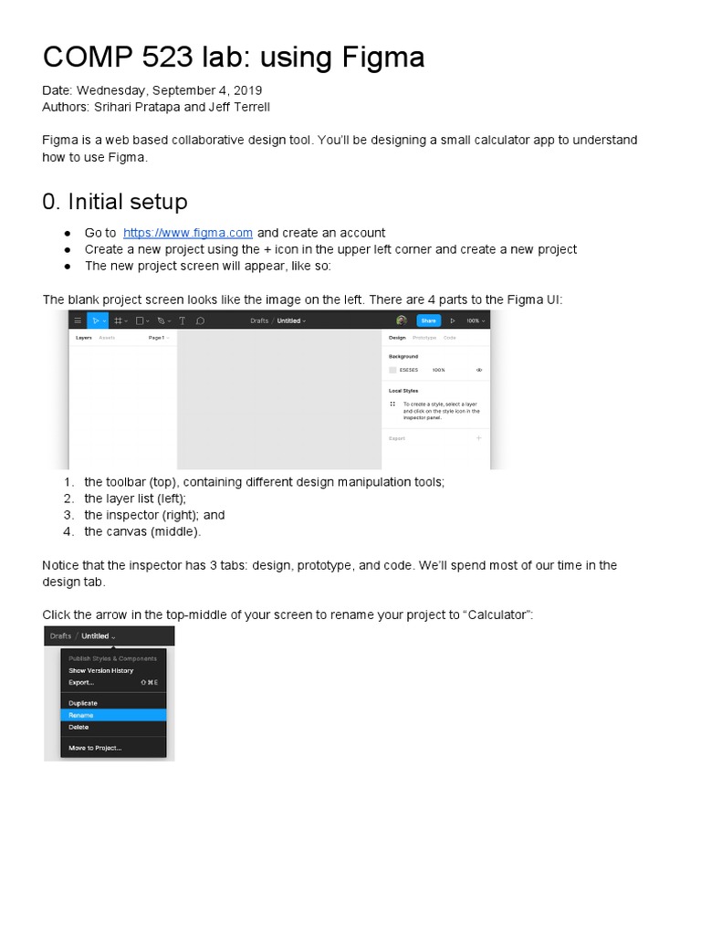 COMP 523 Lab: Using Figma: 0. Initial Setup | PDF | System Software ...
