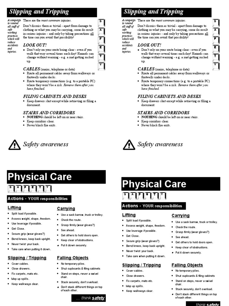 Card2 - Slipping and Tripping | PDF | Safety