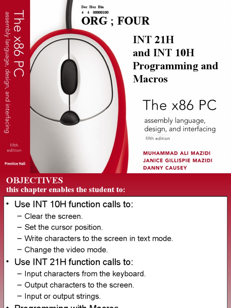 Ch4 INT Programming-1 | PDF | Assembly Language | Subroutine