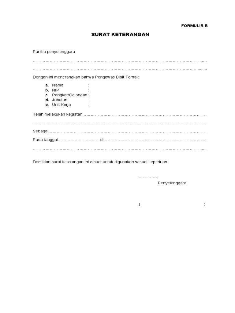 Format Formulir B Dupak Wasbitnak | PDF