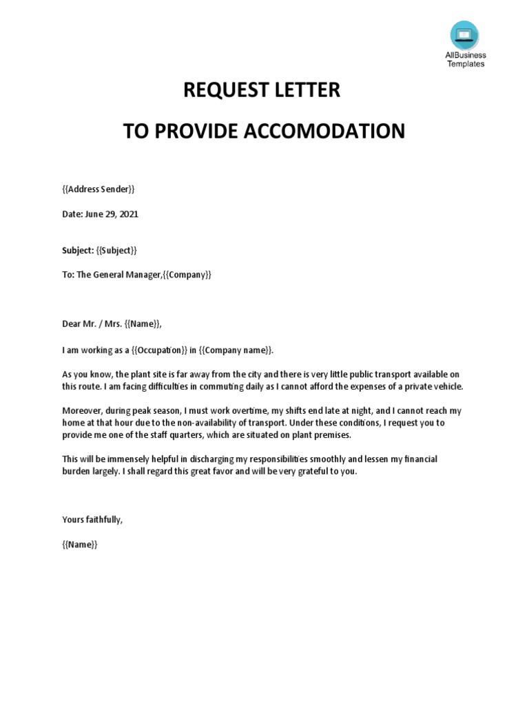 Request for Staff Accommodation Letter | PDF | Justice | Crime & Violence