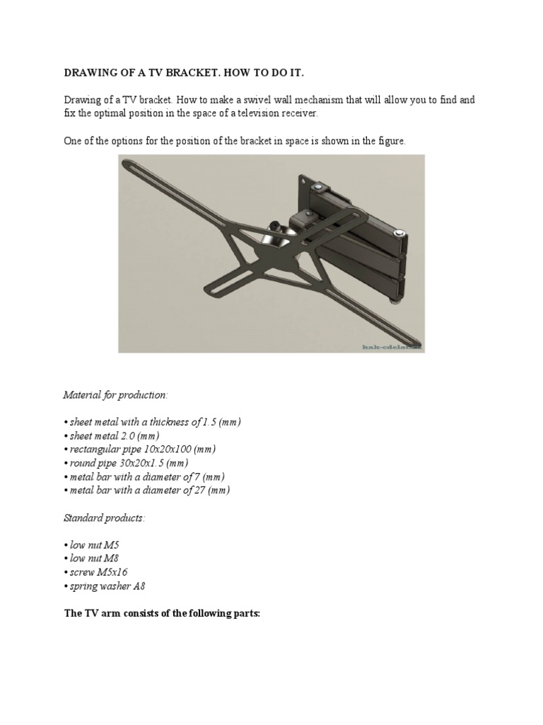 Drawing of A TV Bracket | PDF