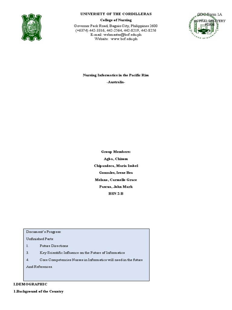 ODC Form 1A | Download Free PDF | Bioinformatics | Health Informatics