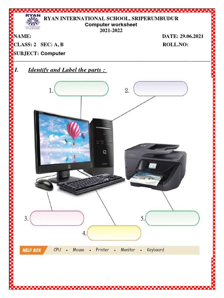 Grade 2 Computer Worksheet | PDF | Computers