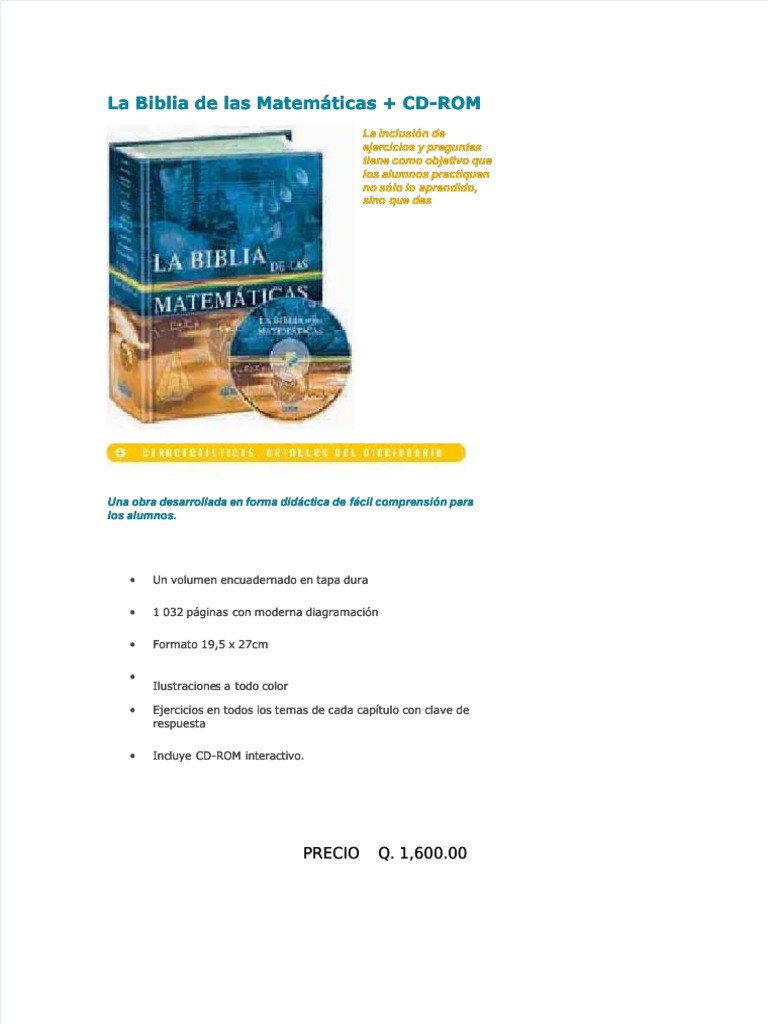 PDF La Biblia de Las Matematicas DL | PDF
