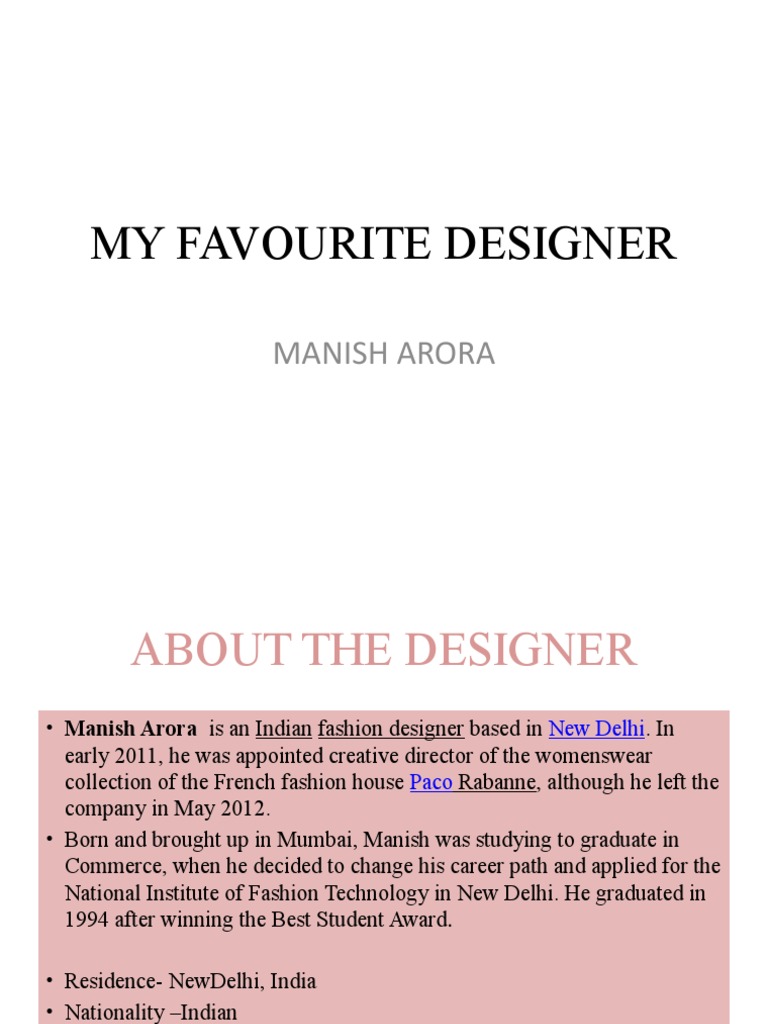 My Favourite Designer | PDF