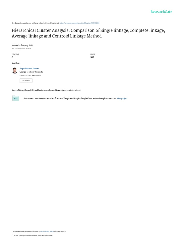 Paper - Hierarchical Cluster | PDF | Cluster Analysis | Science