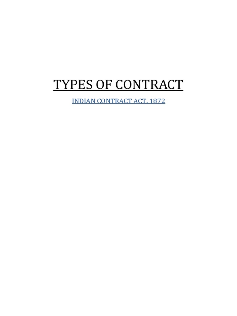 Types of Contract | PDF | Law Of Obligations | Business