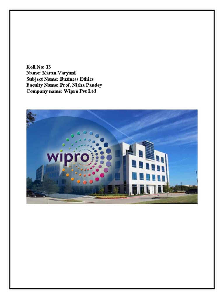 Wipro Limited Karan 13 | PDF | Goal | Corporate Social Responsibility
