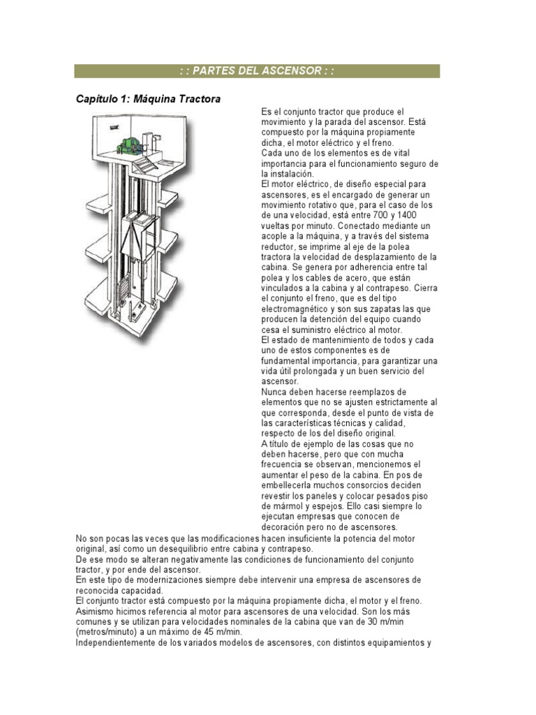 Partes Del Ascensor | PDF | Ascensor | Science