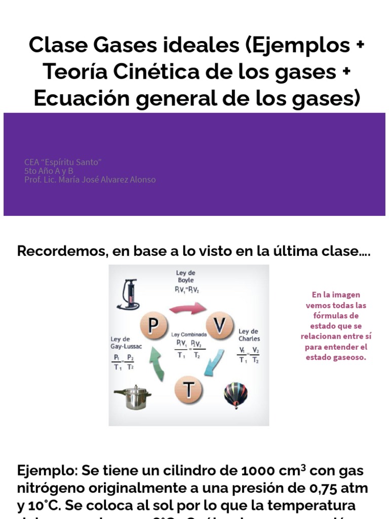 5to Año - Gases Ideales - Ejercicios y Ecuación General | PDF | Gases | Mole (Unidad)