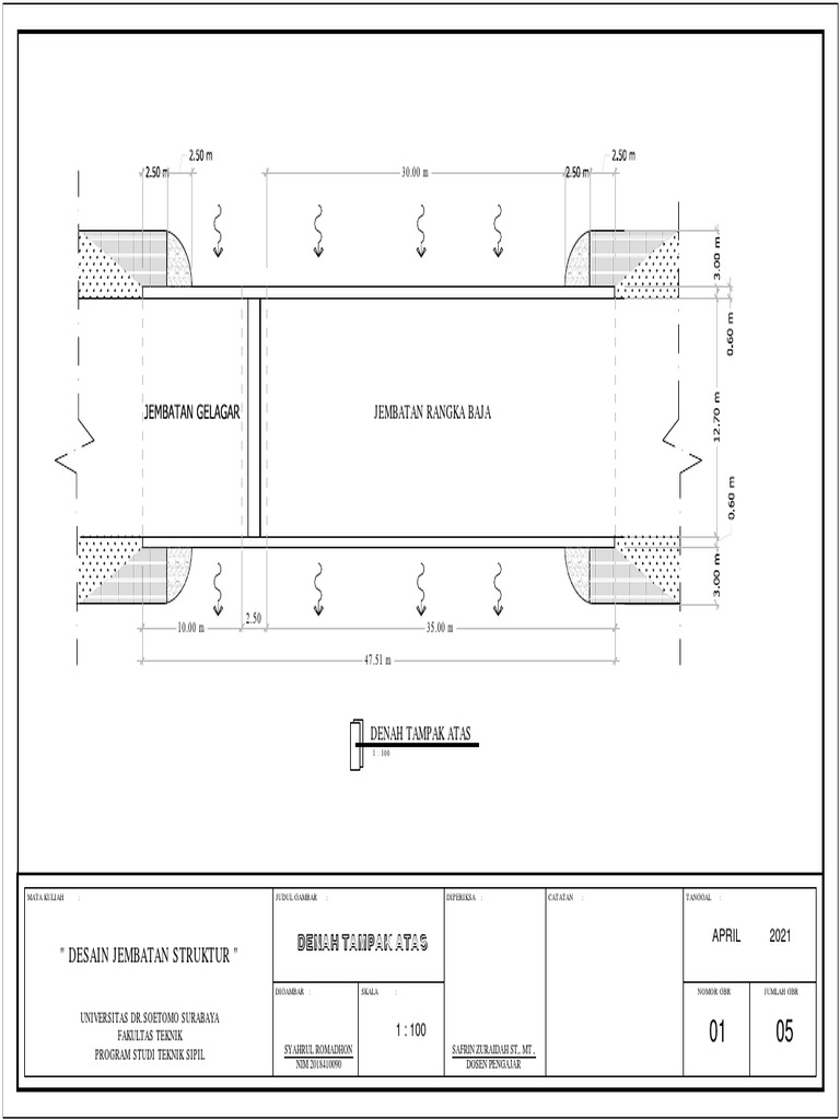 " Desain Jembatan Struktur ": Denah Tampak Atas | PDF