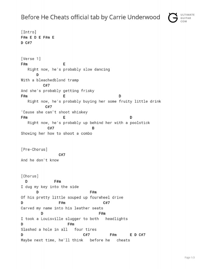 Before He Cheats Official Tab | PDF