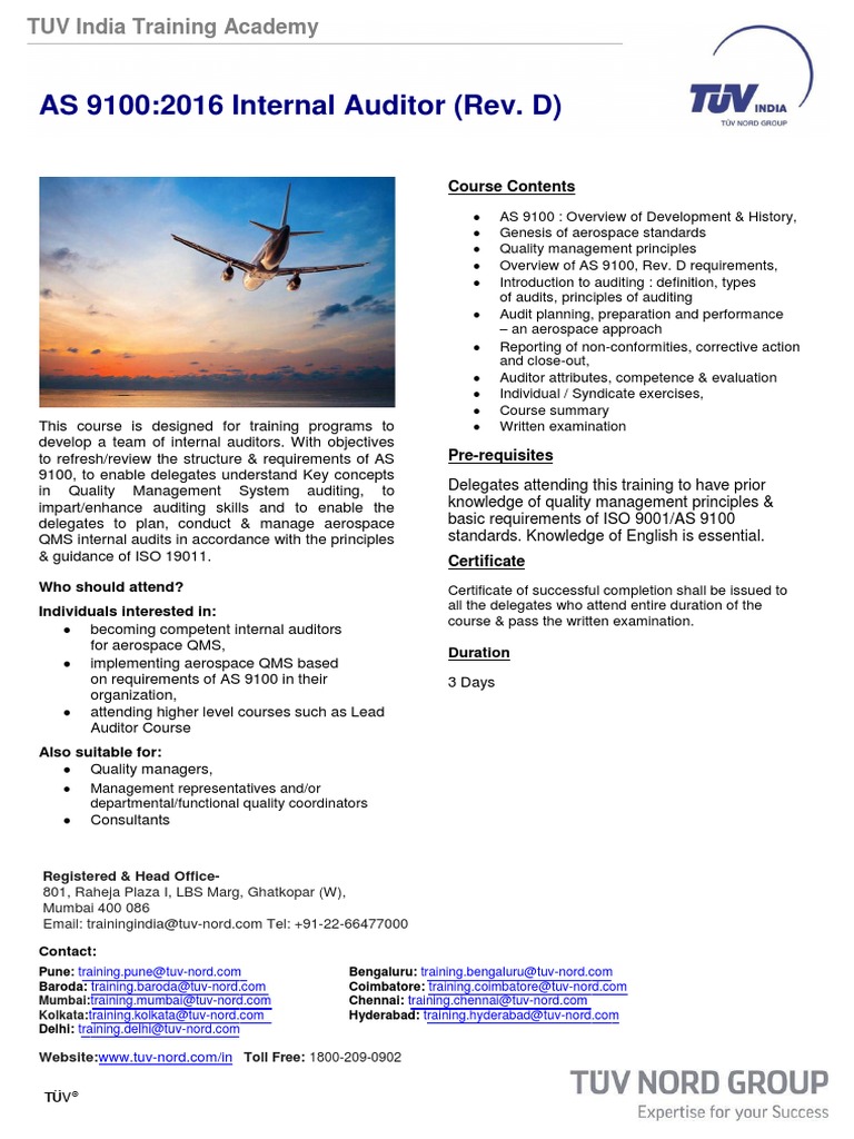 AS9100 Internal Auditor | PDF | Internal Audit | Audit
