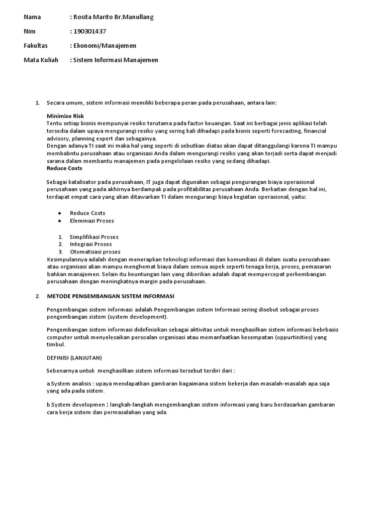 Soal Mid SIM | PDF | Bisnis