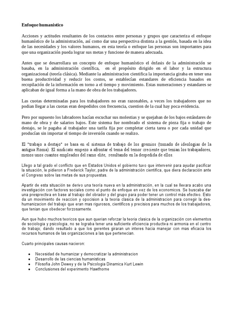 Enfoque Humanistico | PDF | Conceptos psicologicos | La naturaleza humana