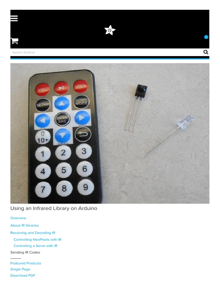 Using An Infrared Library On Arduino: Search Adafruit | PDF | Infrared ...