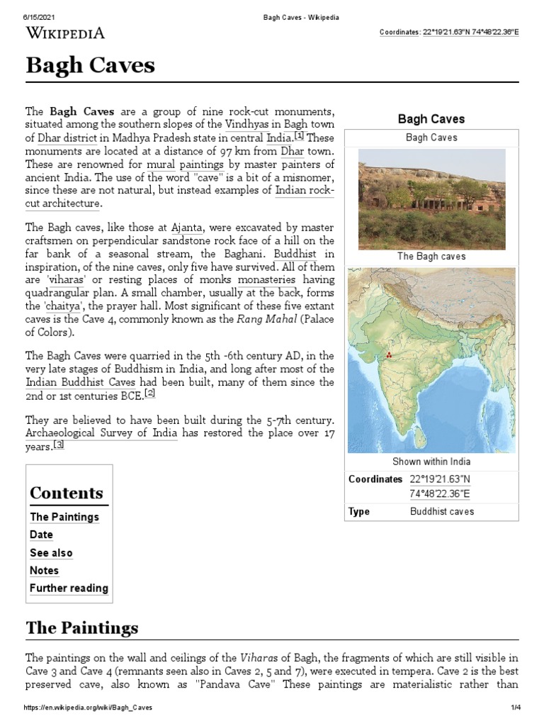 Bagh Caves - Wikipedia | PDF | Paintings | Religion And Belief