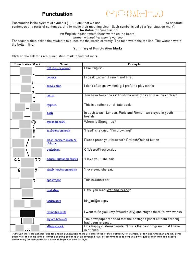 Punctuation: The Value of Punctuation | PDF | Ellipsis | Punctuation
