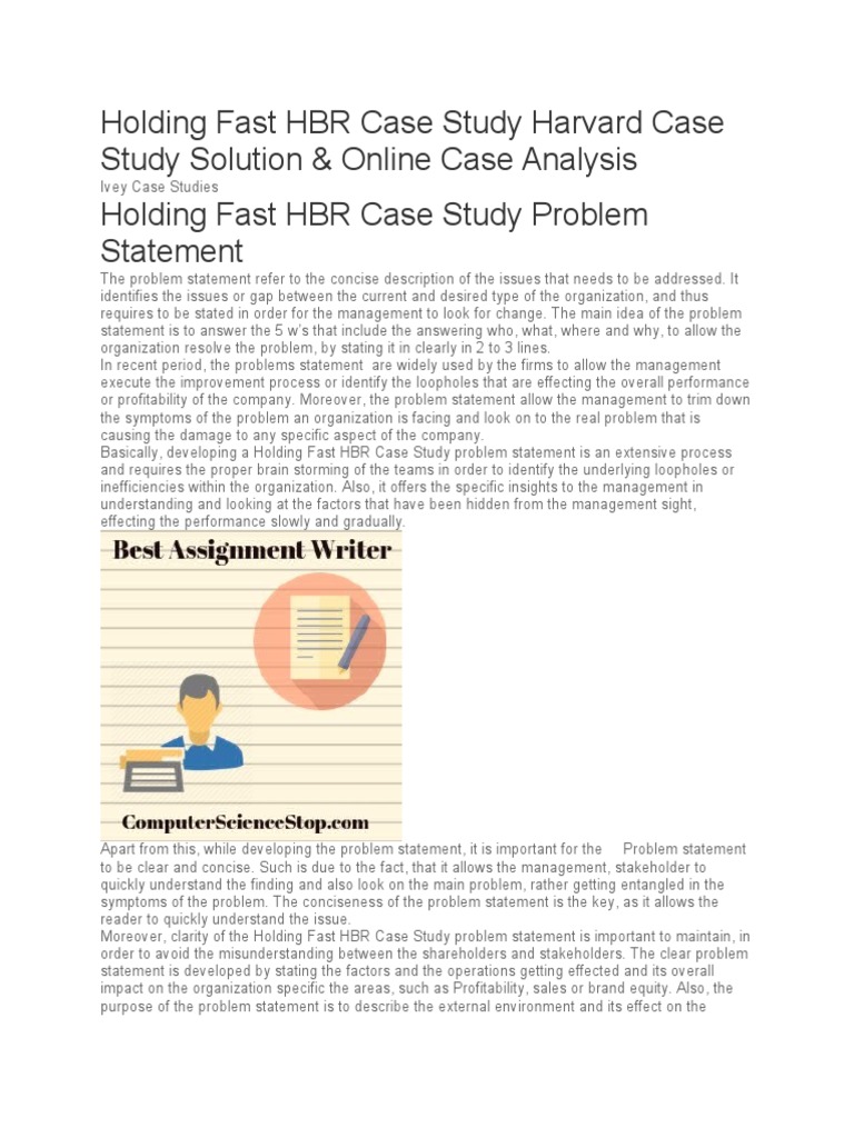 Holding Fast HBR Case Study Harvard Case Study Solution & Online Case ...