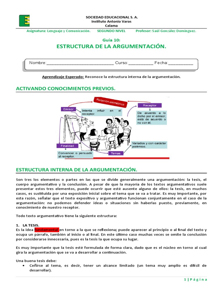 Guia 10. Estructura de La Argumentación | PDF | Argumento | Inteligencia