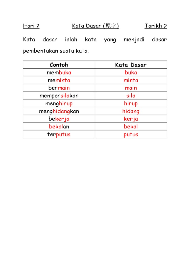 Kata Dasar | PDF