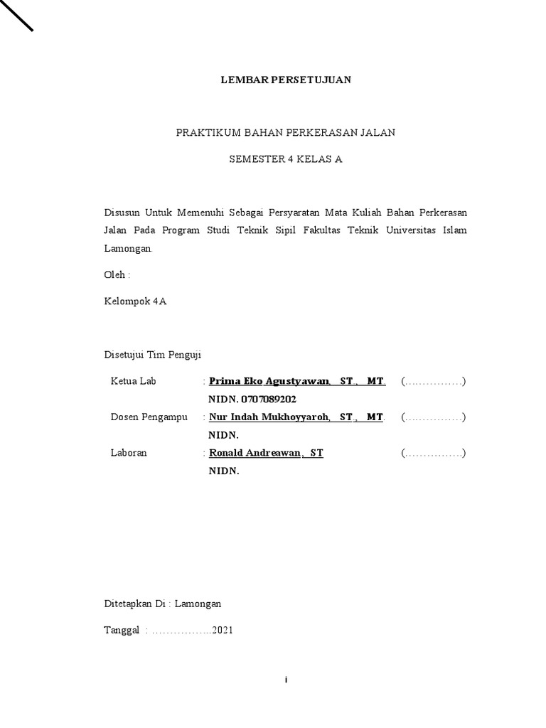 4a Praktikum Perkerasan Jalan Teknik Sipil 2k19 Pdf