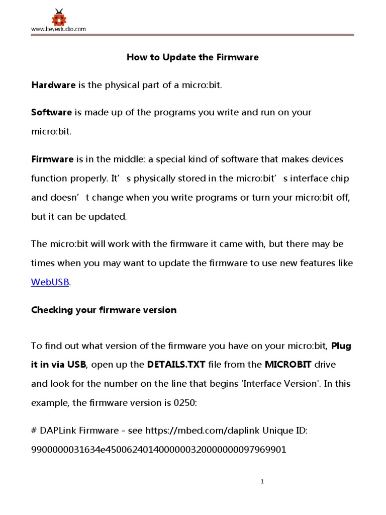 Micro:bit Firmware Update Guide | PDF | Classes Of Computers | Usb