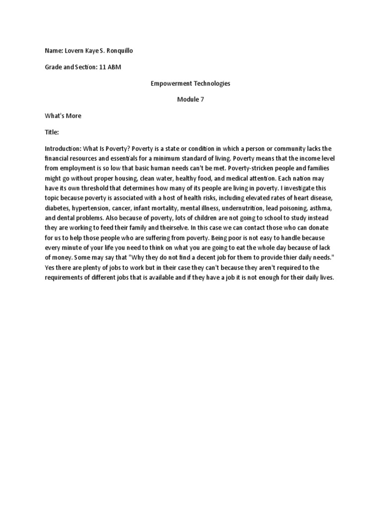 Understanding Poverty and Its Impacts | PDF | Self-Improvement