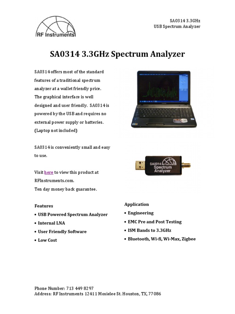 Sa0314 3.3Ghz Spectrum Analyzer | PDF