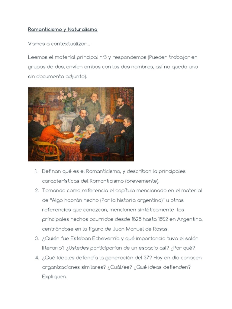 Romanticismo y Naturalismo | PDF | Romanticismo | Realismo literario