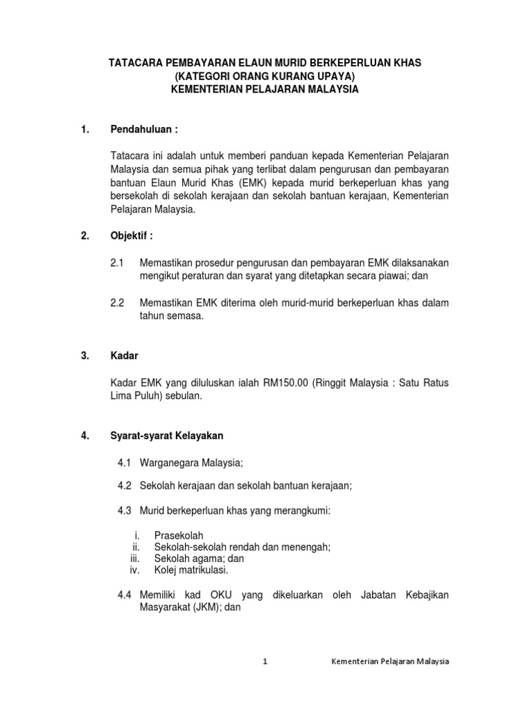 Tatacara Pembayaran EMK 2021 | PDF