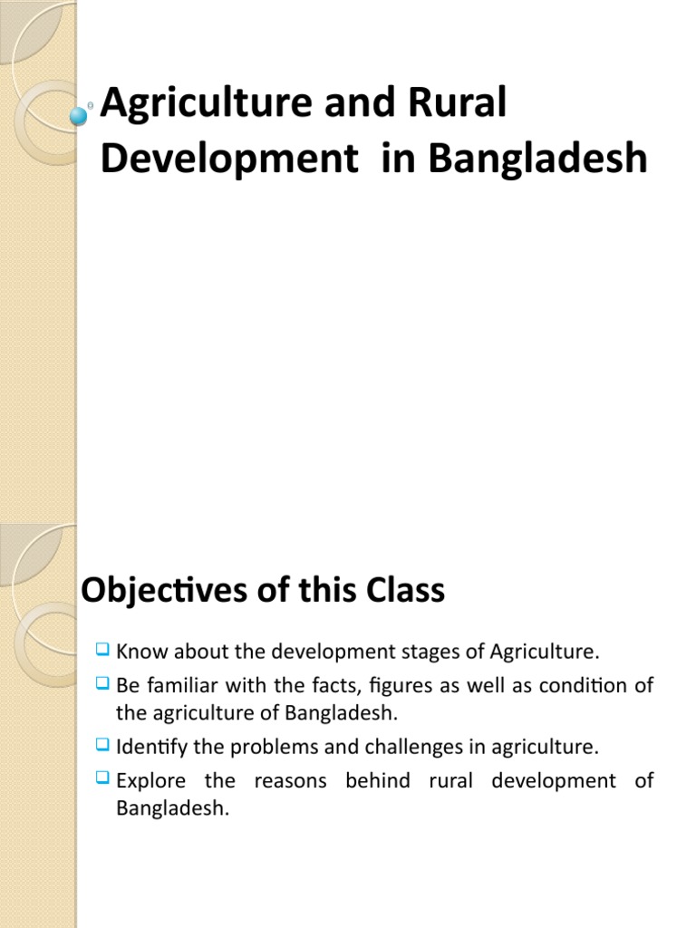 Agriculture and Rural Development in Bangladesh | PDF | Agricultural ...