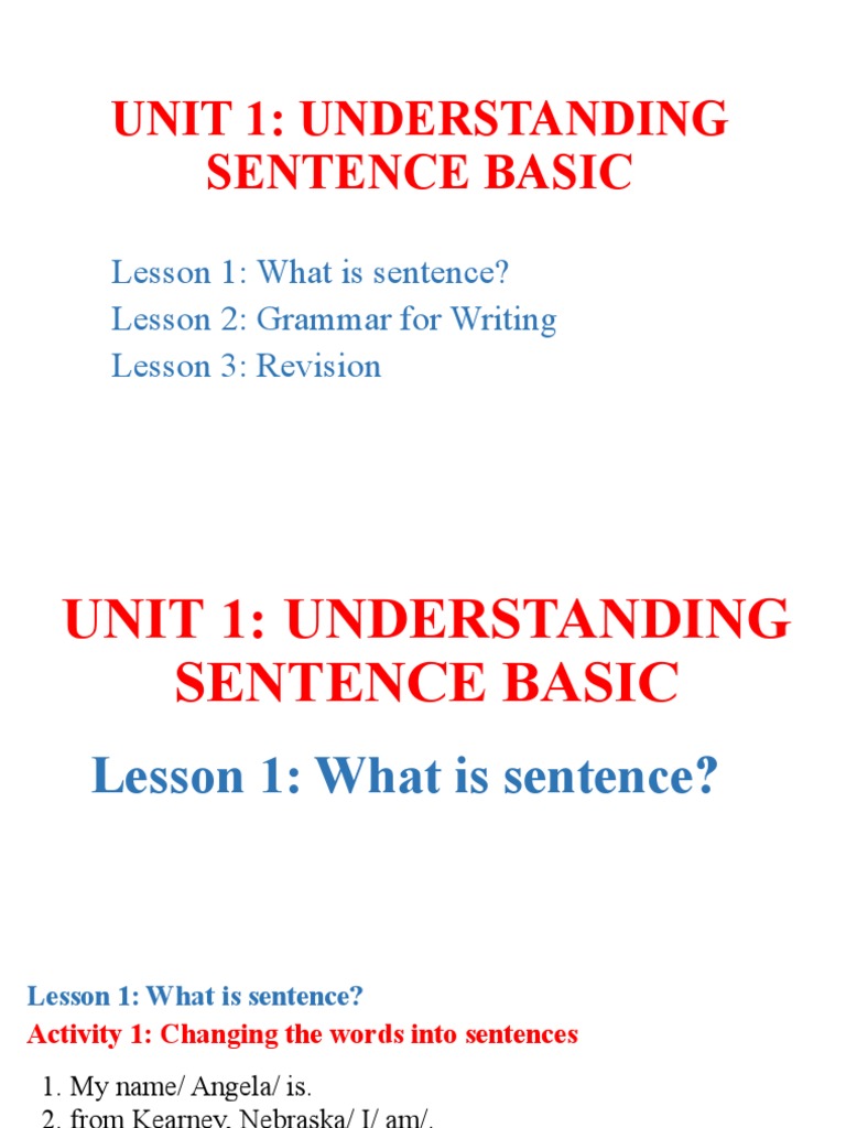 Unit 1 - Understanding Sentence Basic | PDF | Tuscany | Linguistics