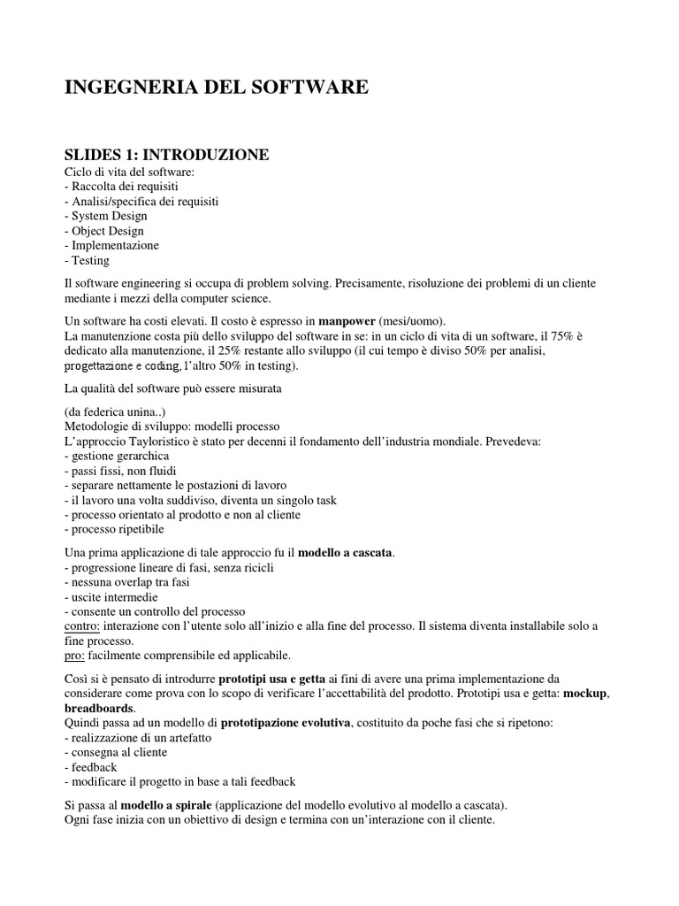 Ingegneria Del Software | PDF