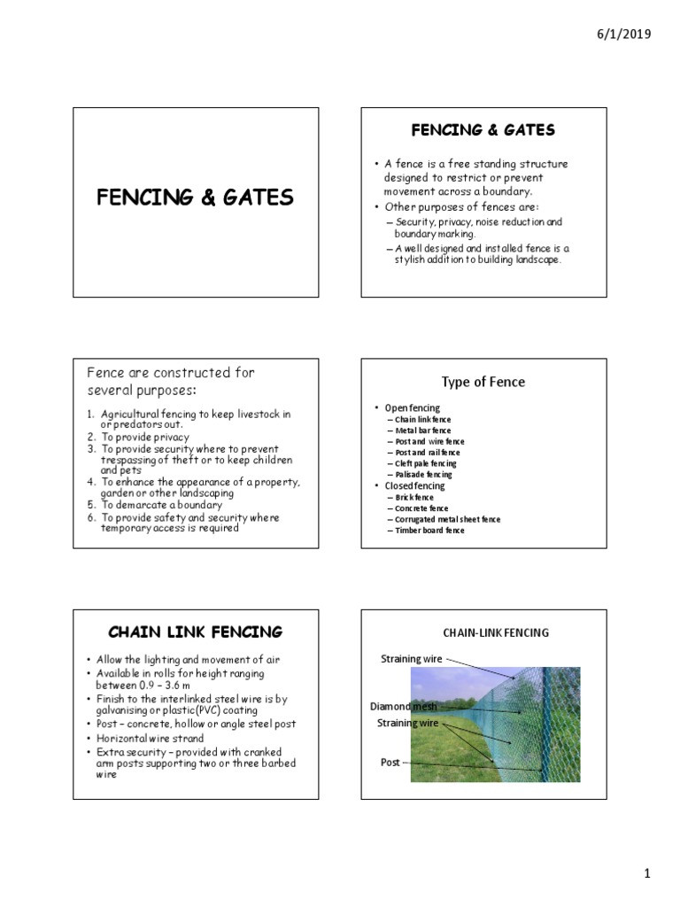 Fencing and Gates | PDF | Fence | Building Engineering