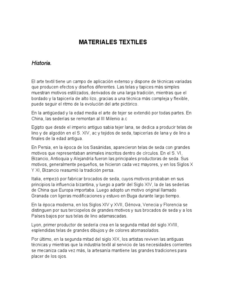 Materiales Textiles | PDF | Seda | Textiles