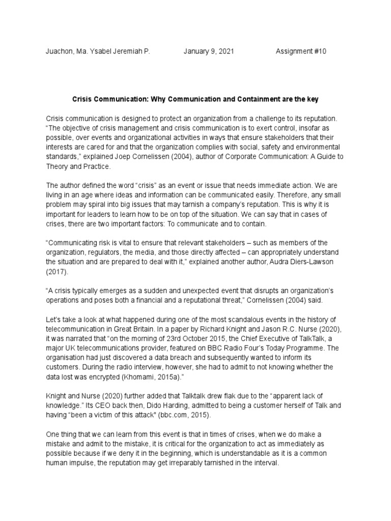 Crisis Communication: Why Communication and Containment Are The Key ...