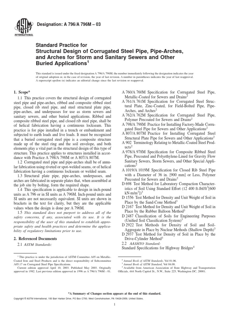 Structural Design of Corrugated Steel Pipe, Pipe-Arches, and Arches For ...