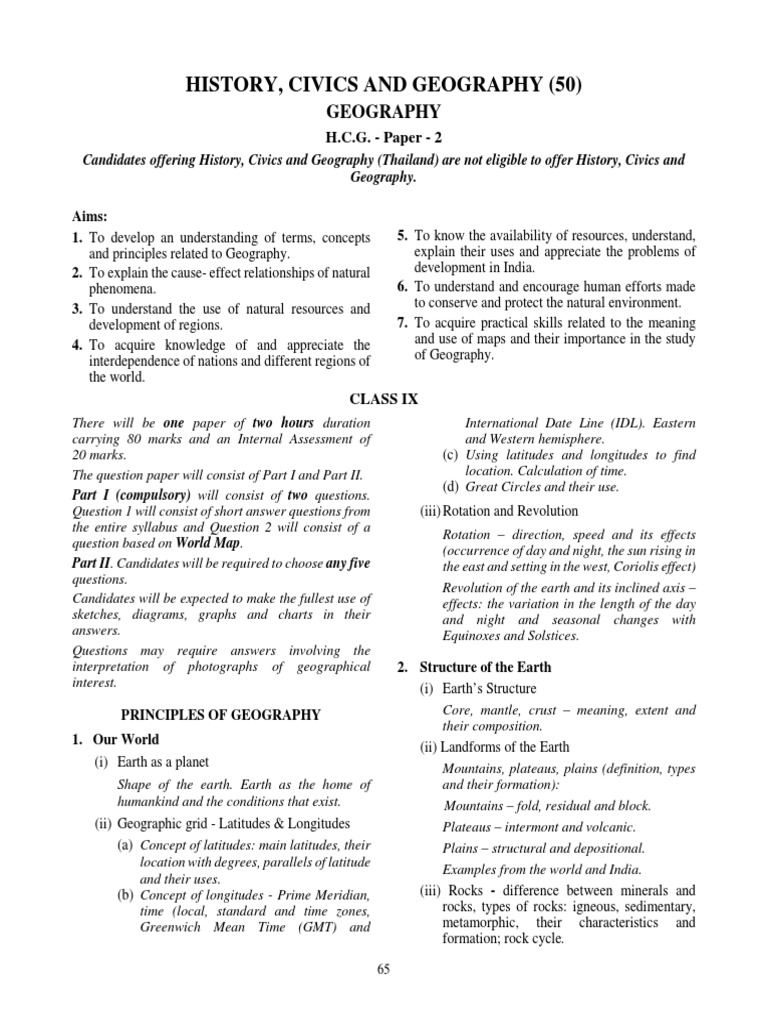 ICSE Geography | PDF | Rock (Geology) | Earth