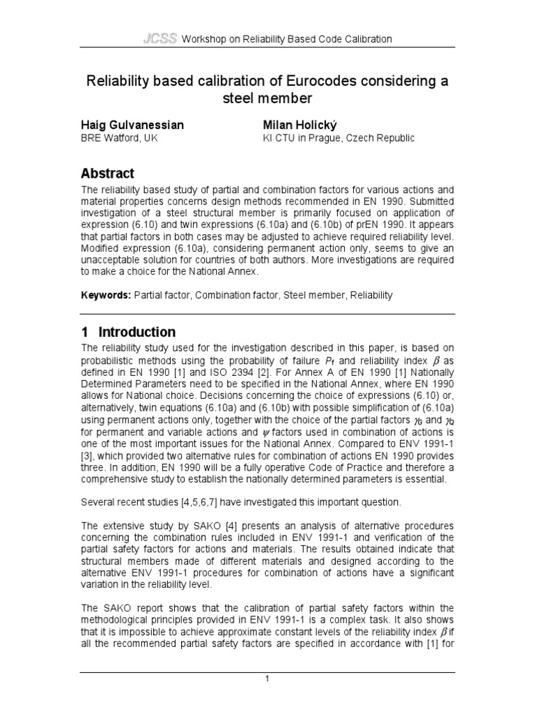 Reliability-Based Eurocode Calibration | PDF | Reliability Engineering | Equations