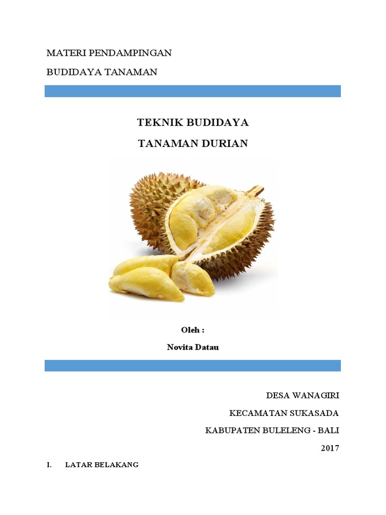 Panduan Budidaya Tanaman Durian | PDF | Griya & Taman