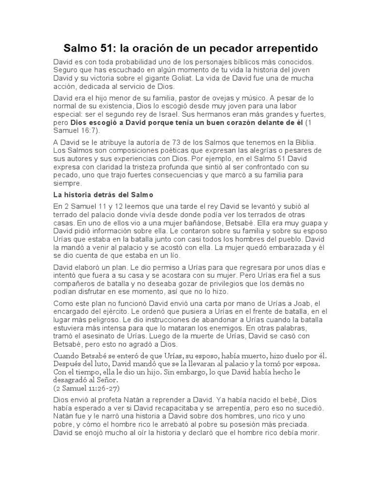 Salmo 51 | PDF | David | Religión y creencia